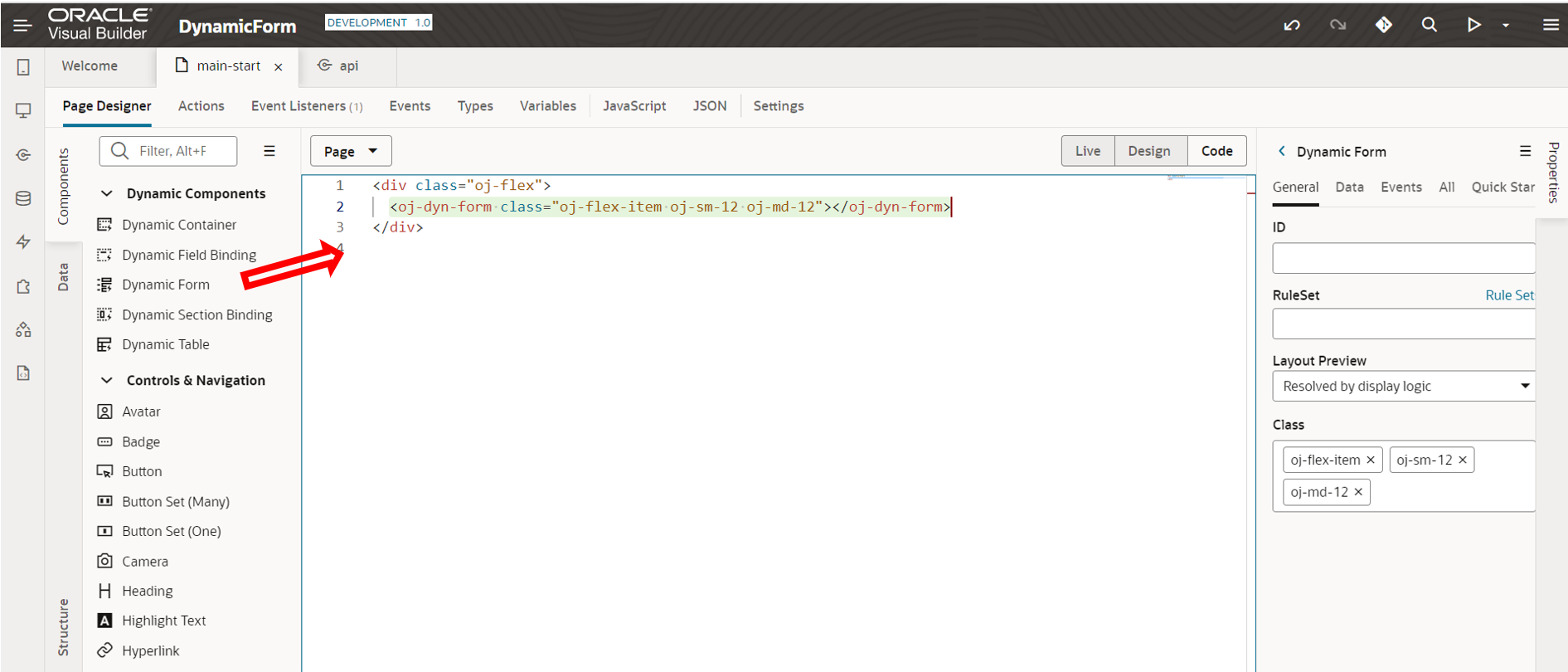 Dynamic Form Implementation In Visual Builder Application